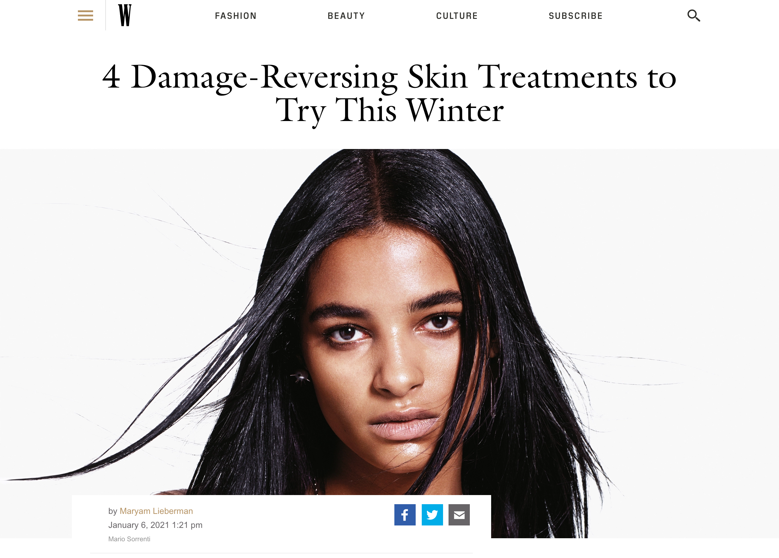 W Magazine: 4 Damage-Reversing Skin Treatments to Try This Winter – DR ...